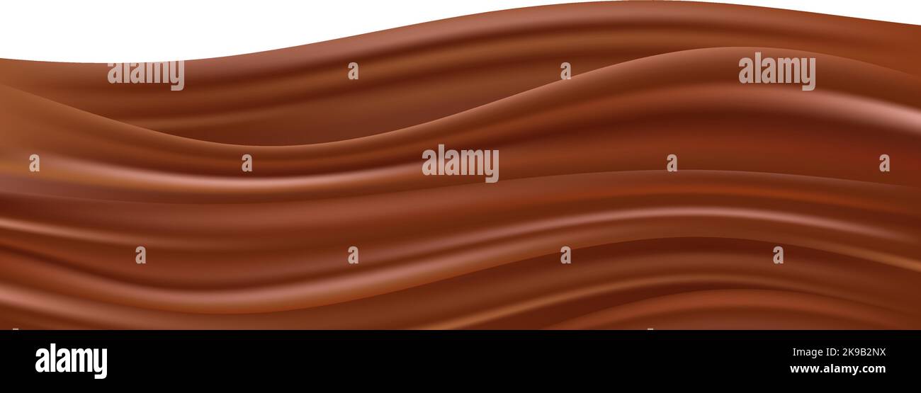 Chocolate splash. Horizontal waving border. Sweet flow Stock Vector ...