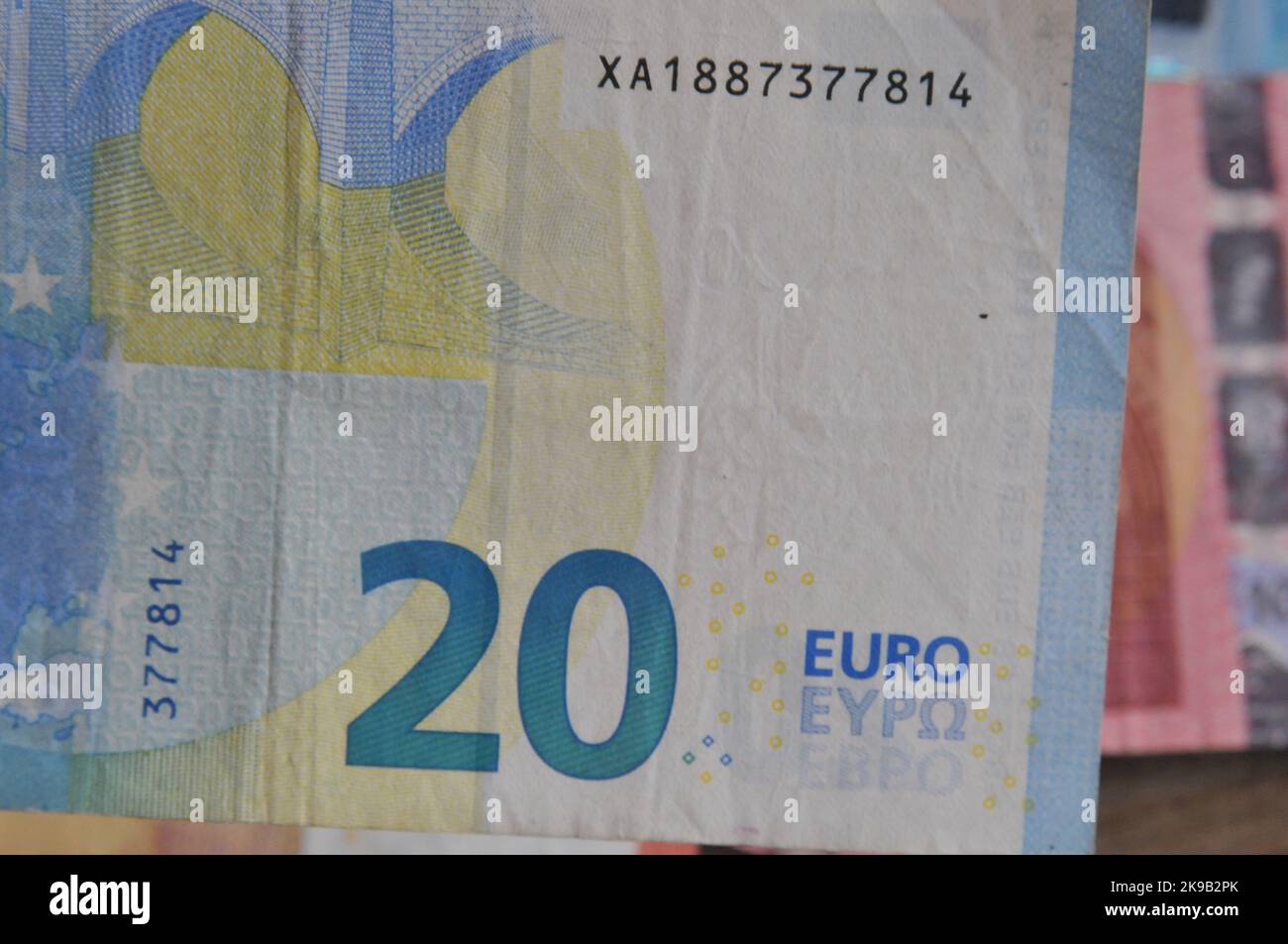 Copenhagen/Denmark/27 October 2022/Euro currency nots in danish capital ...