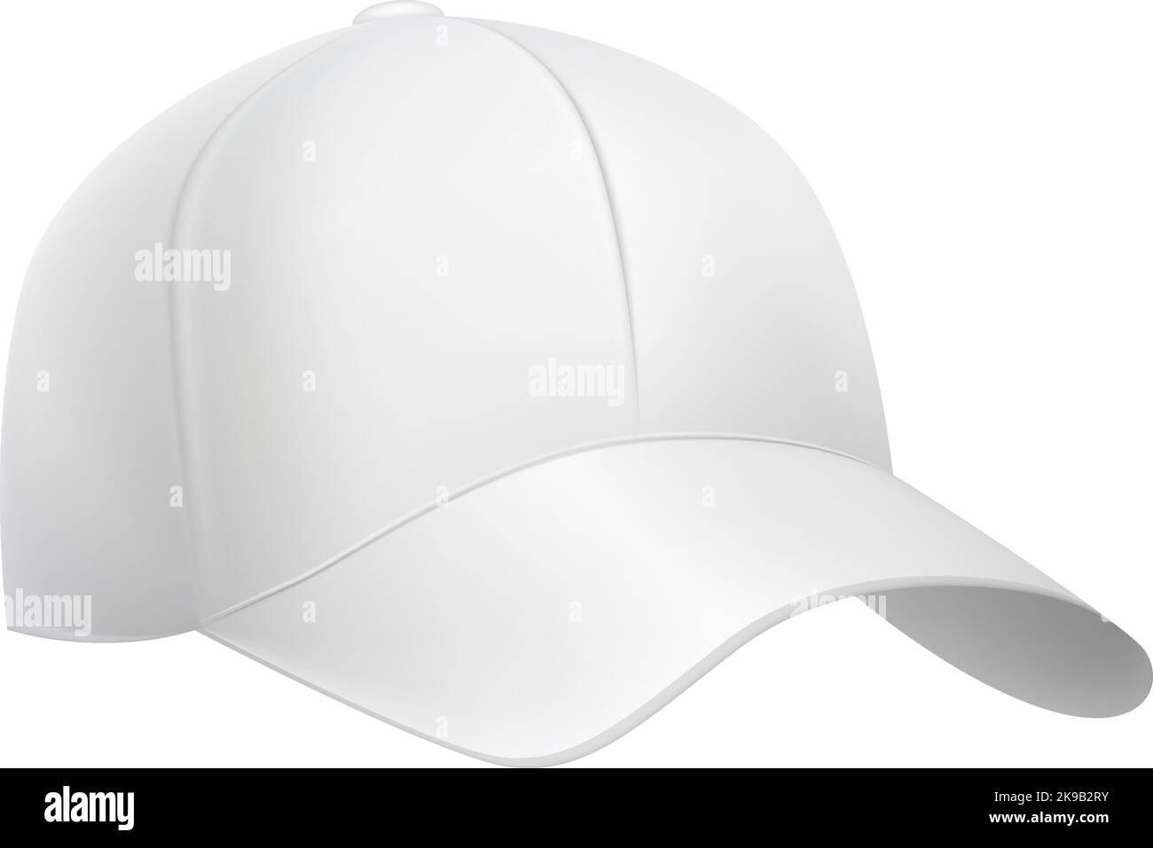 Realistic baseball cap. White blank brand mockup Stock Vector Image ...