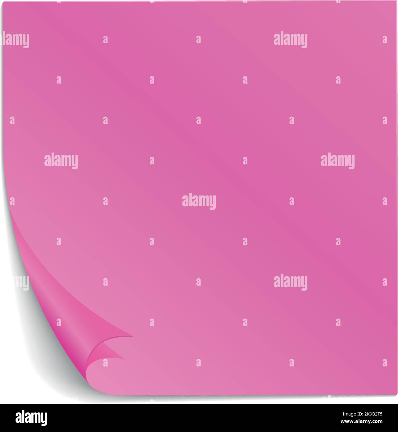 Blank pink sticky note. Curled corner paper Stock Vector Image & Art ...