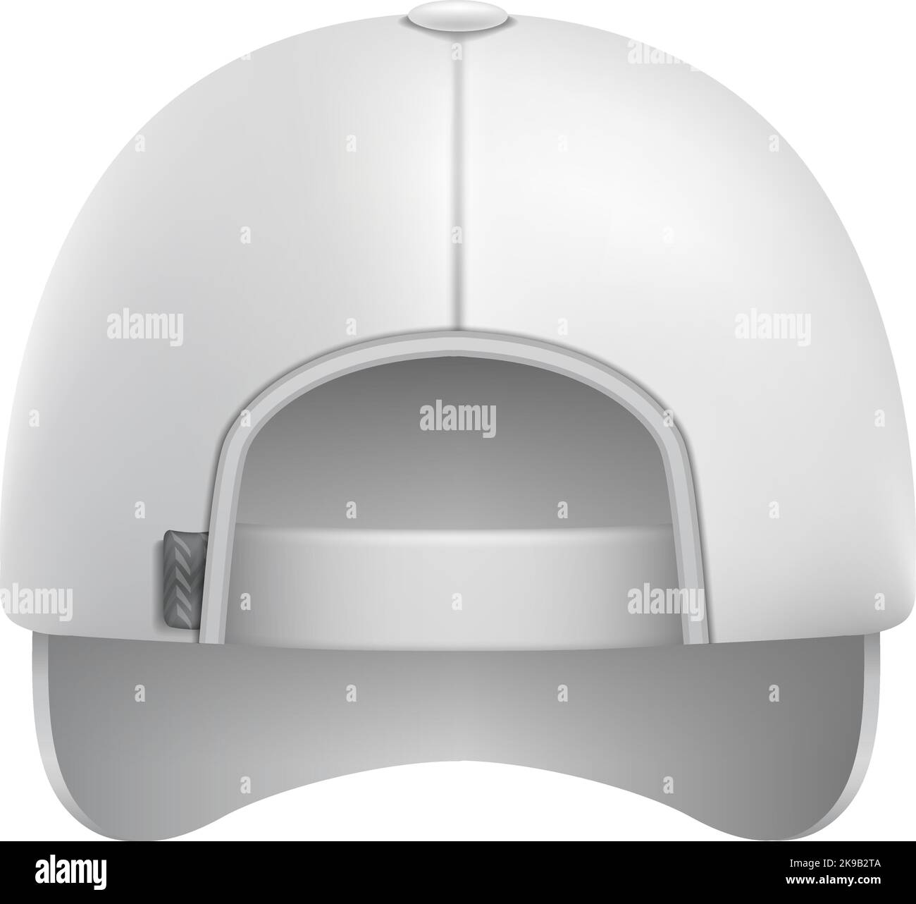 Baseball cap white mockup. Realistic rear view Stock Vector Image & Art ...