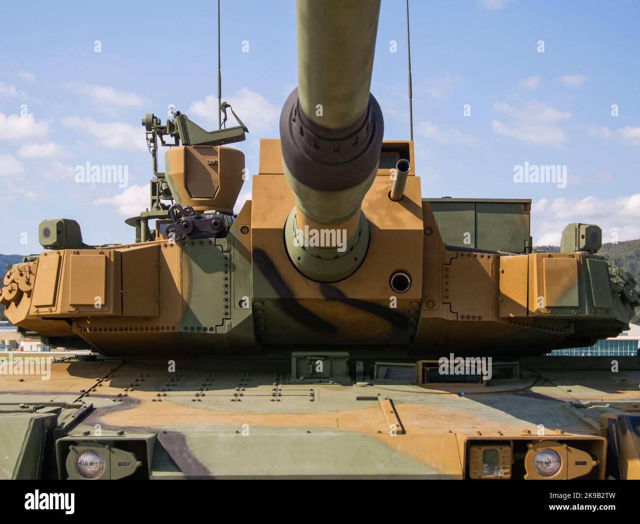 Seongnam, South Korea- Oct.15.2019: South Korean K2 120mm MBT (Main Battle Tank) in ADEX 2019 ...