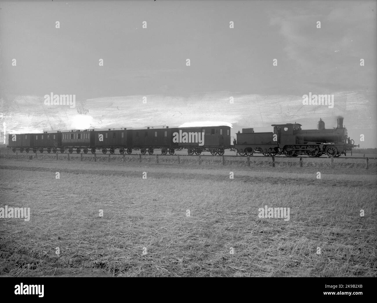 SWB A2 6. Steam locomotive with old train set. The locomotive was ...
