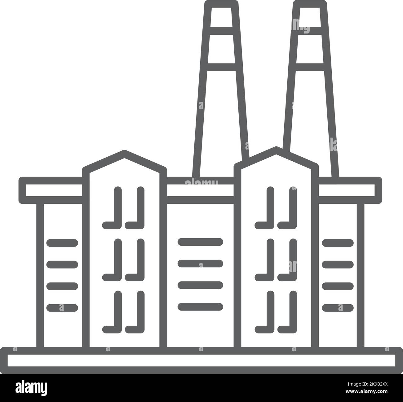 Factory production outline icons Cut Out Stock Images & Pictures - Alamy