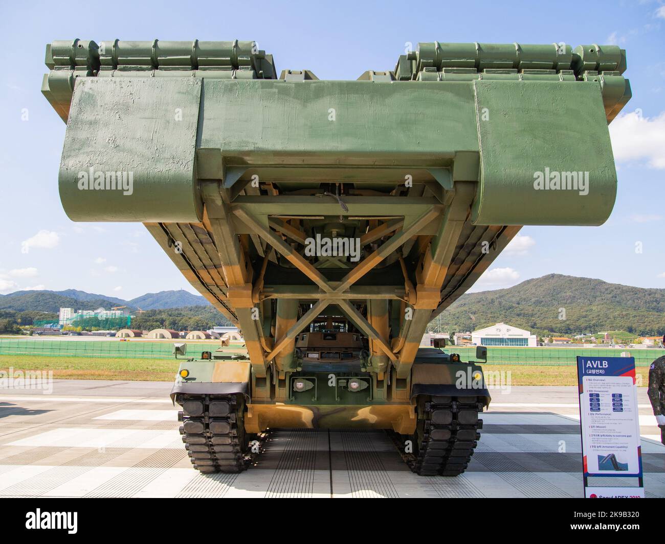 Seongnam, South Korea- Oct.15.2019: South Korean K1 AVLB (Armored Vehicle Launched Bridge) in ...