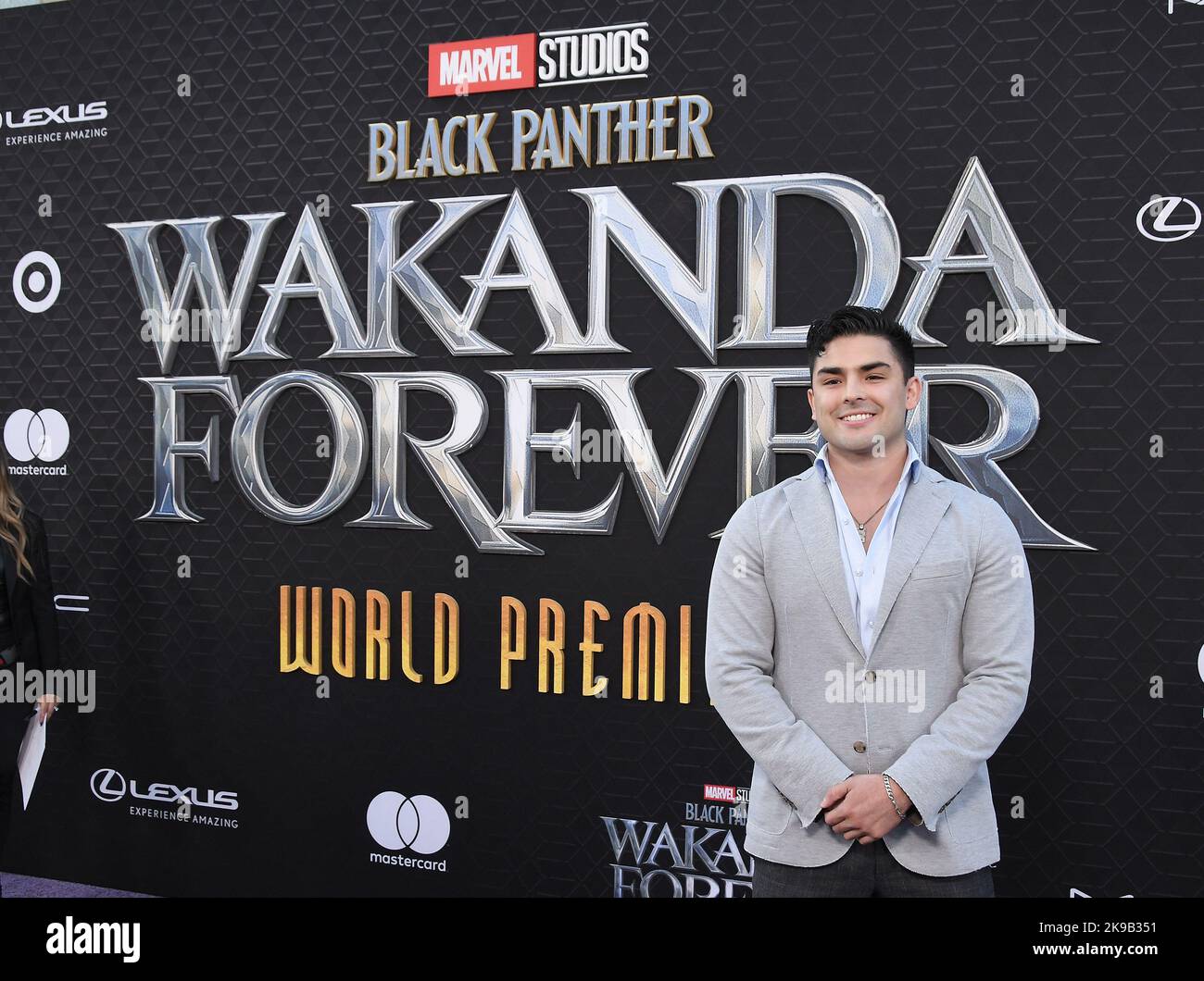Hollywood, CA, October 26, 2022. Diego Tinoco arrives at the Marvel Studios’ BLACK PANTHER ...