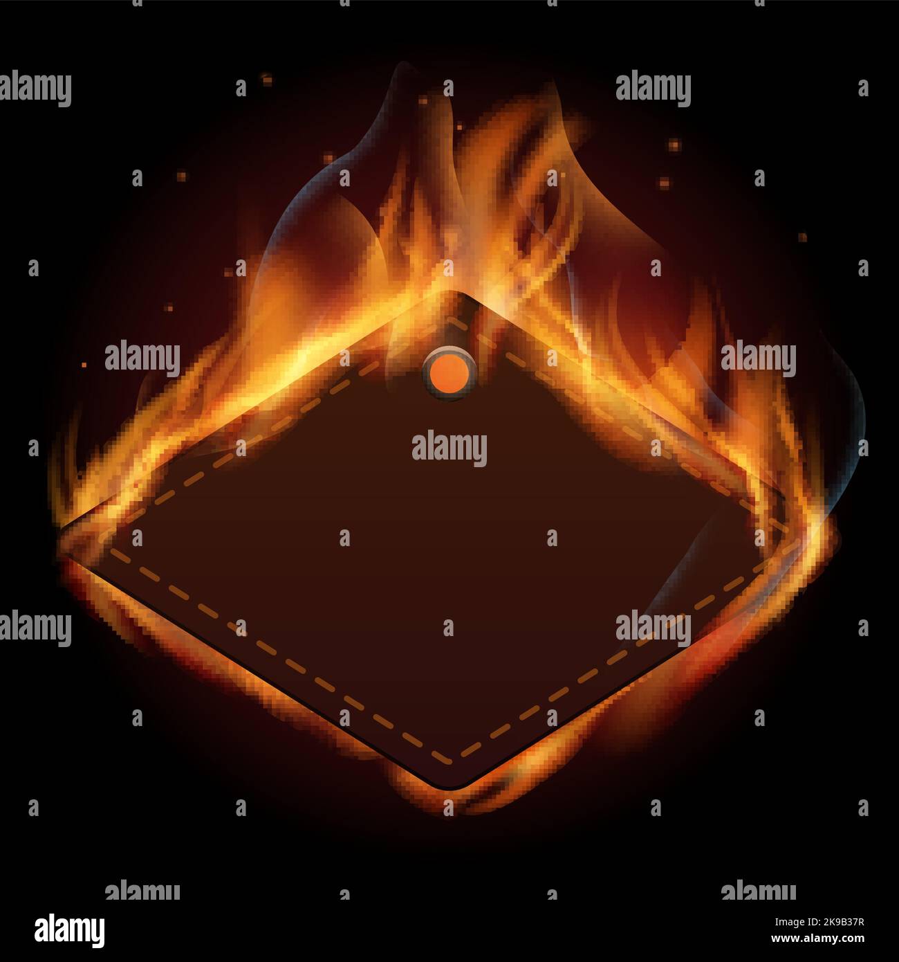 Price tag in fire. Hot sale realistic mockup Stock Vector Image & Art ...