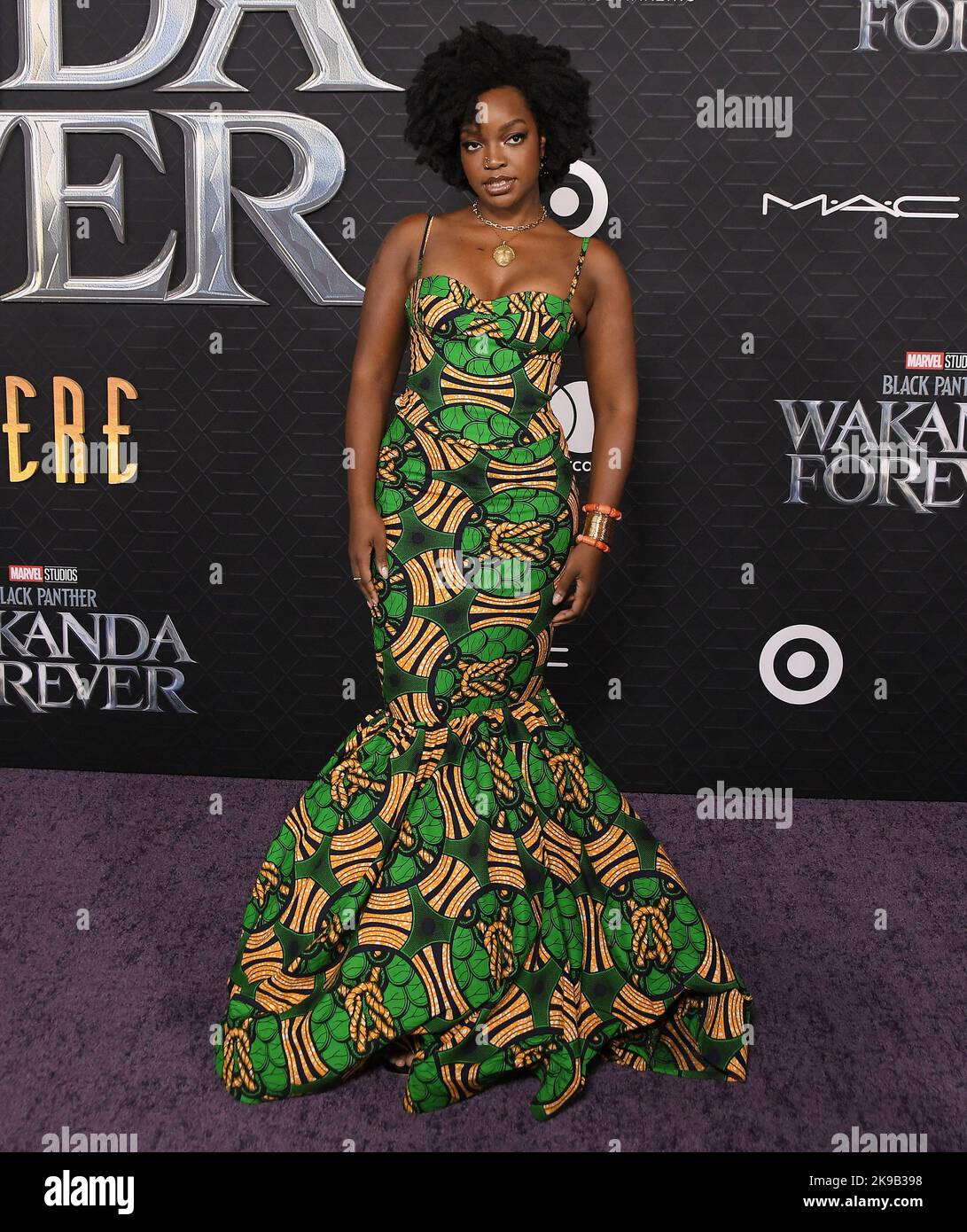Hollywood, CA, October 26, 2022. Grace Africa arrives at the Marvel ...