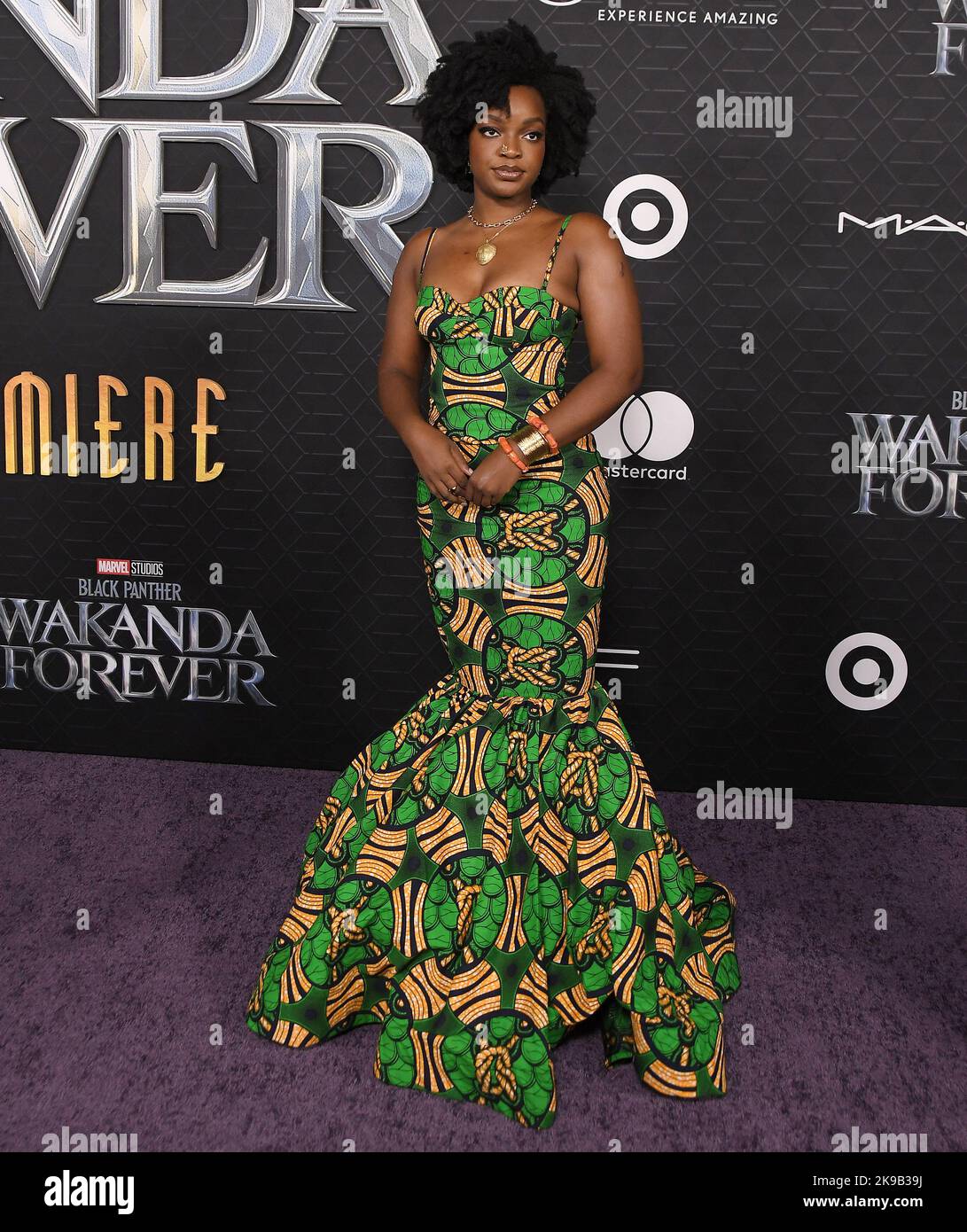 Hollywood, CA, October 26, 2022. Grace Africa arrives at the Marvel ...