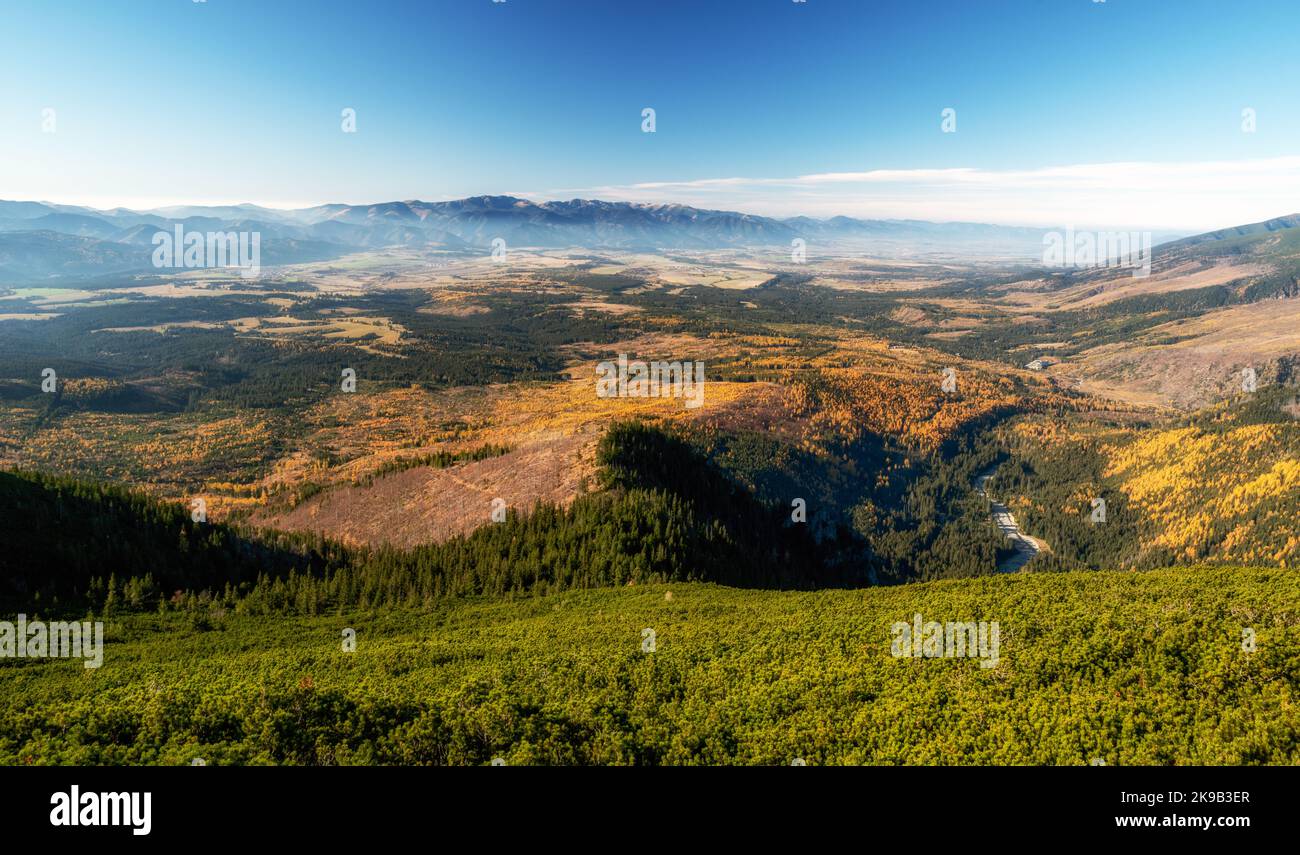 Beautiful country landscape. View pn Liptov area from peak Kivan in ...