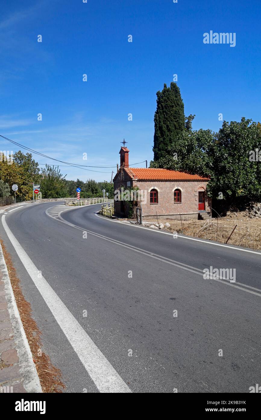 Small church just outside Molyvos (Mithymna) town. scenes,Lesbos island ...