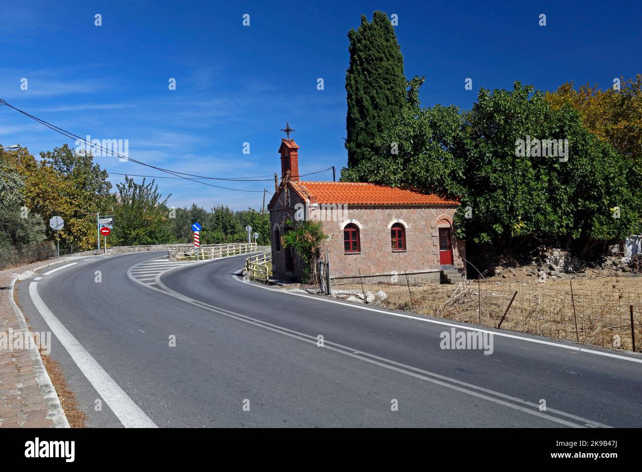 Small church just outside Molyvos (Mithymna) town. scenes,Lesbos island ...