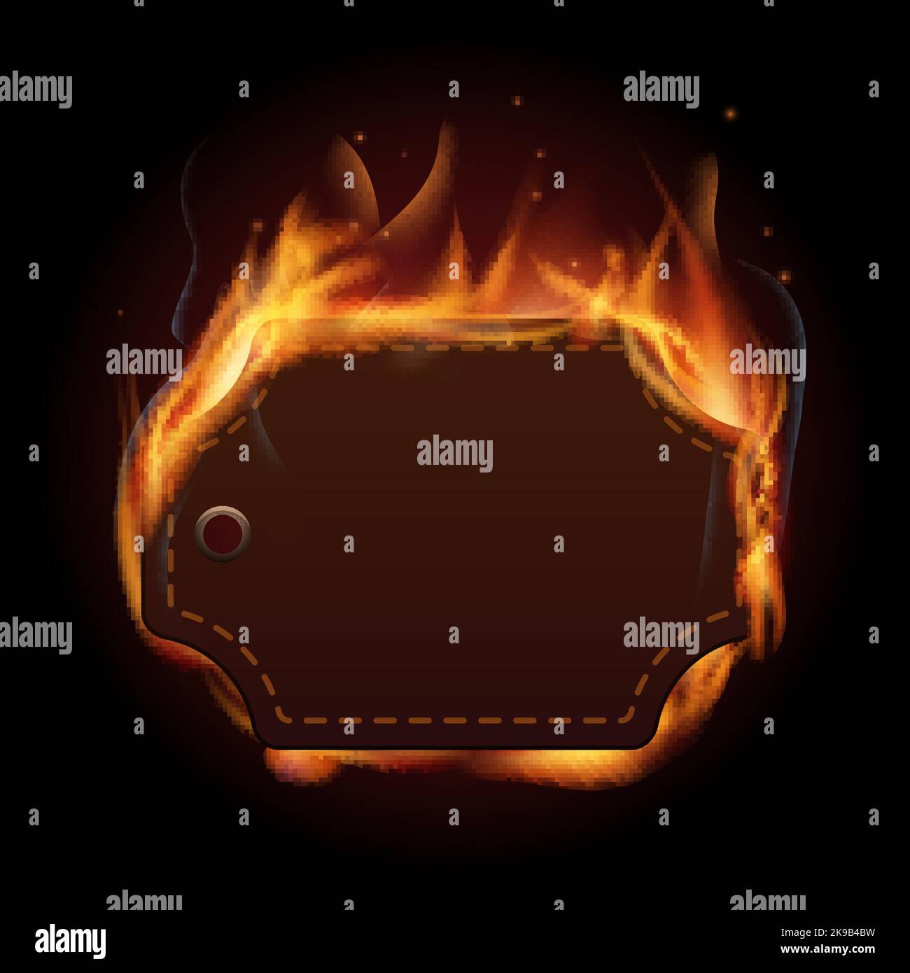 Retail tag burning in realistic flame. Blank mockup Stock Vector Image ...
