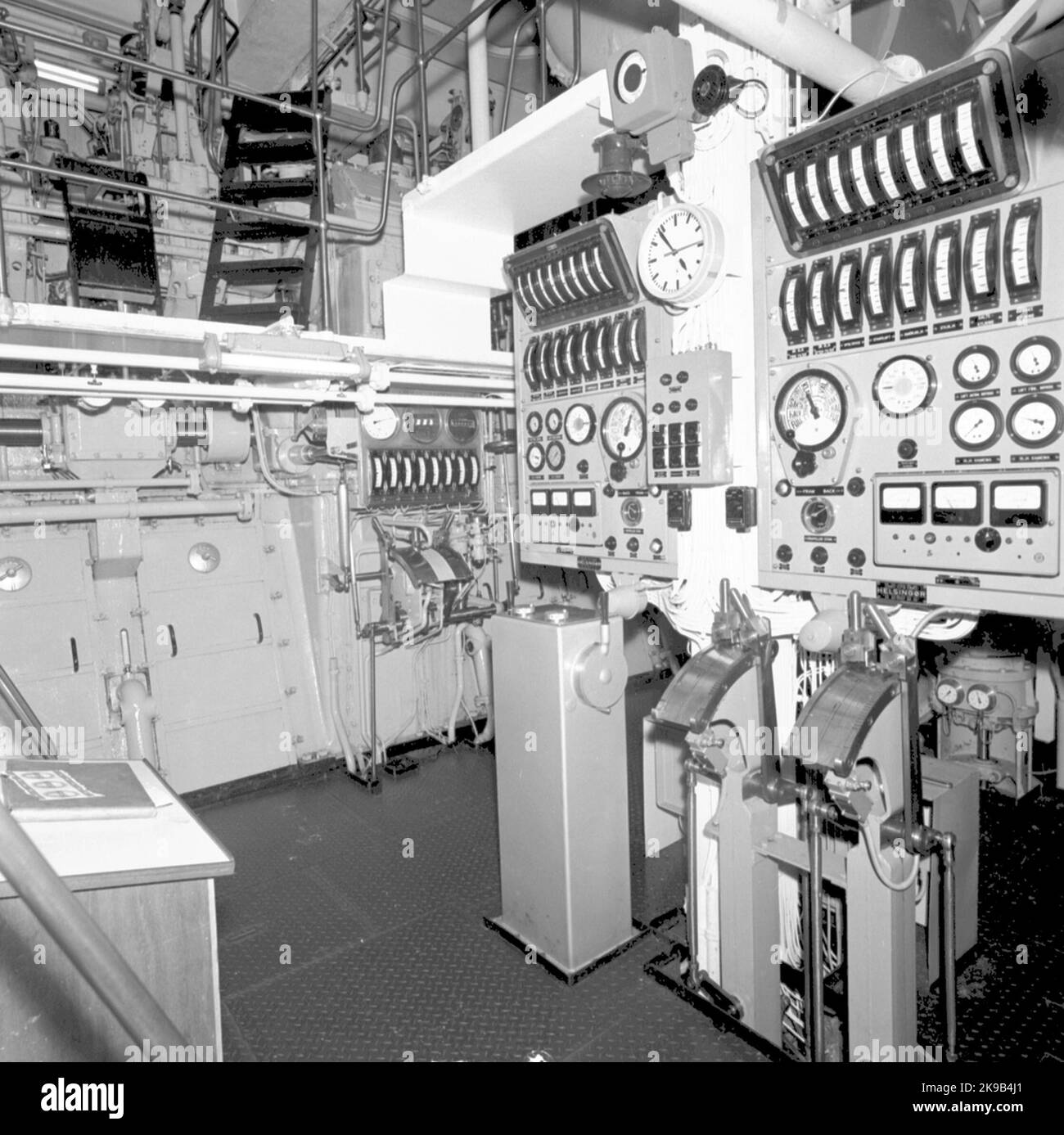 M/S Trelleborg. The engine room facilities Stock Photo - Alamy