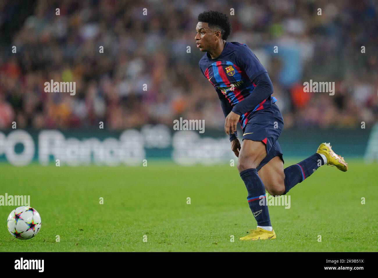Barcelona, Spain. October 26, 2022, Alejandro Balde of FC Barcelona ...