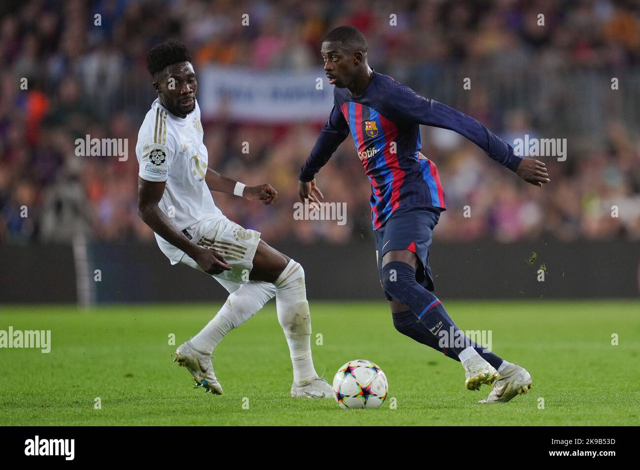 Barcelona, Spain. October 26, 2022, Ousmane Dembele of FC Barcelona and ...