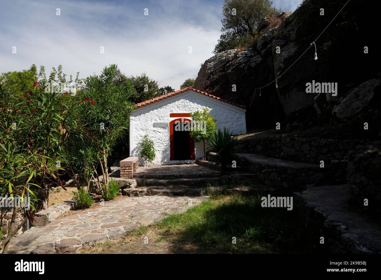 Small church just outside Molyvos (Mithymna) town. scenes,Lesbos island ...