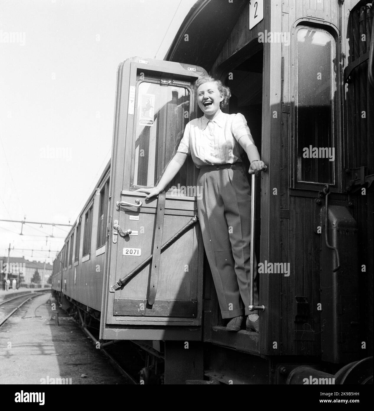 State Railways, SJ Train Home while staying at an unknown place. Woman ...