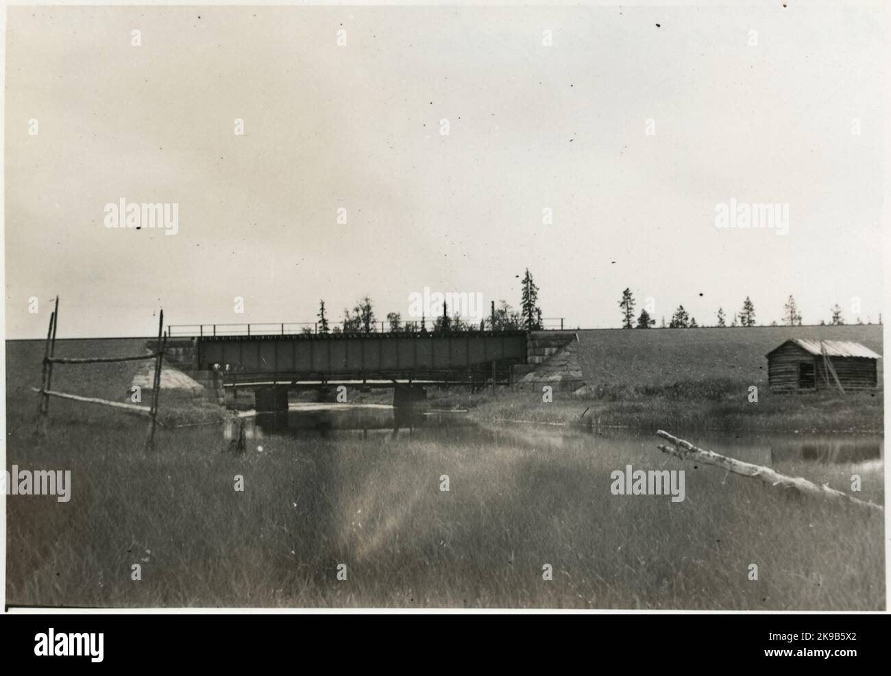 Railway bridge over the watercourse connecting Buresjön to Gargån. The ...