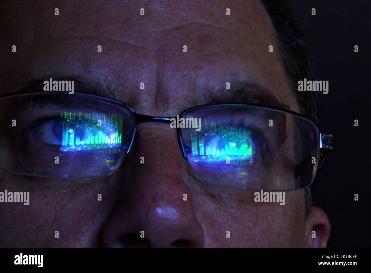 Computer reflection glasses hacker hi-res stock photography and images ...