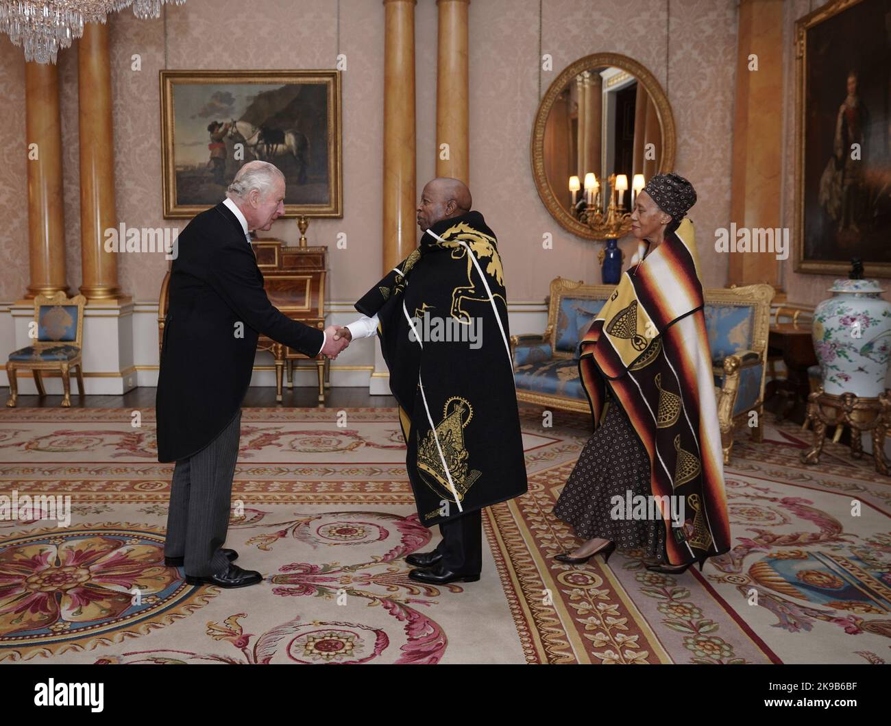 King Charles III with His Excellency Nehemia Sekhonyana Bereng, High Commissioner for the ...