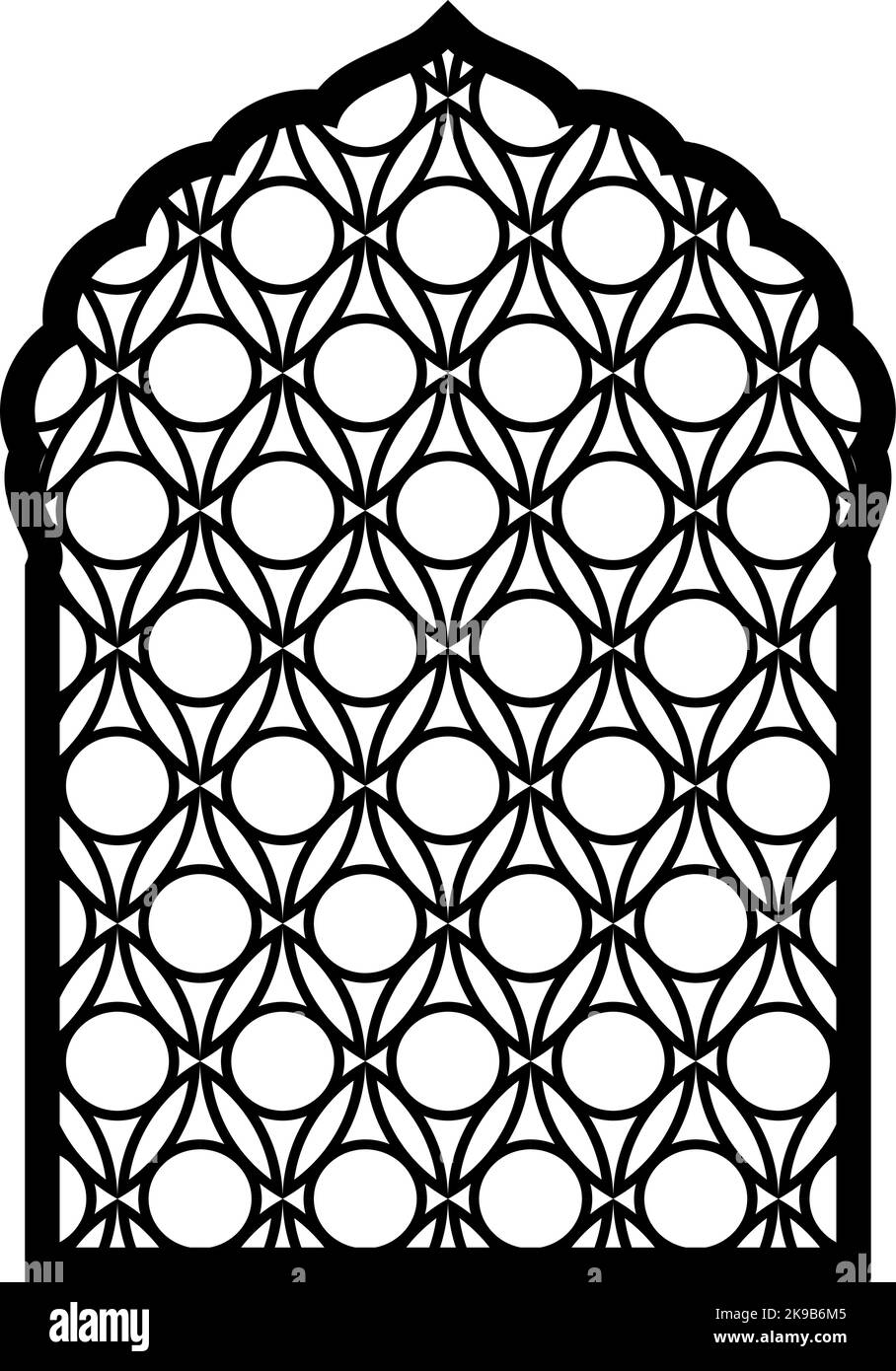 Arabic window silhouette with decorative islamic line ornament Stock ...