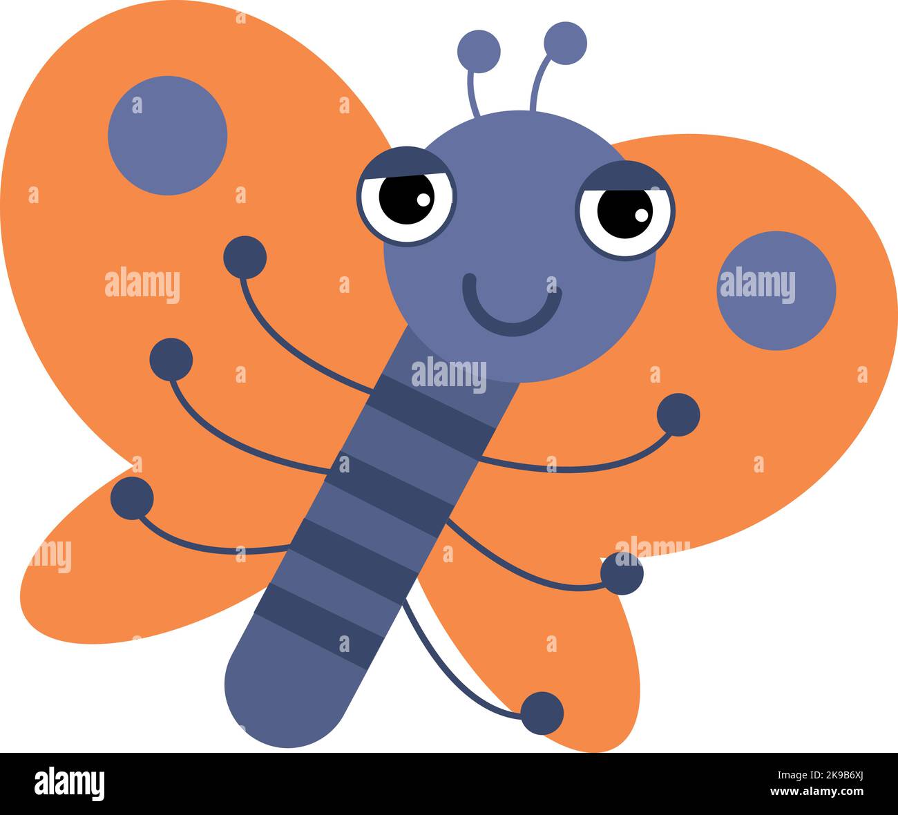 Cute moth character. Funny cartoon butterfly flying Stock Vector Image ...
