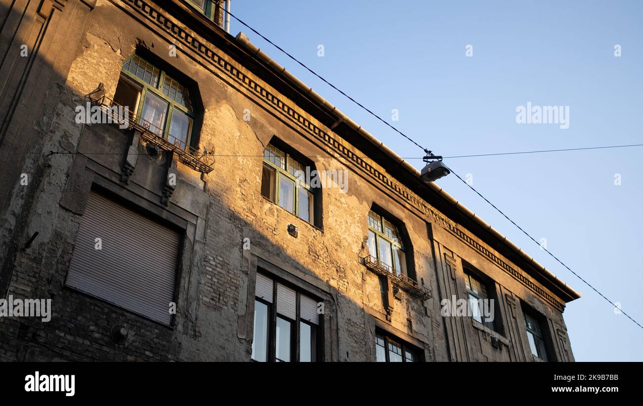 Neighboring old flats with some broken windows ghetto style Stock Photo ...