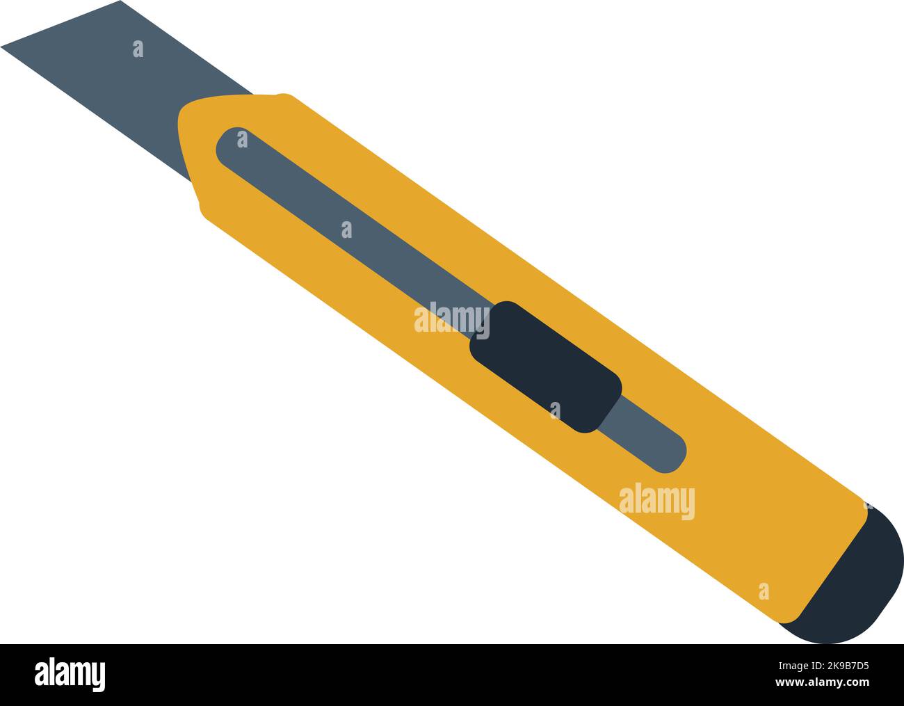 Paper knife icon. Yellow construction blade tool Stock Vector Image ...