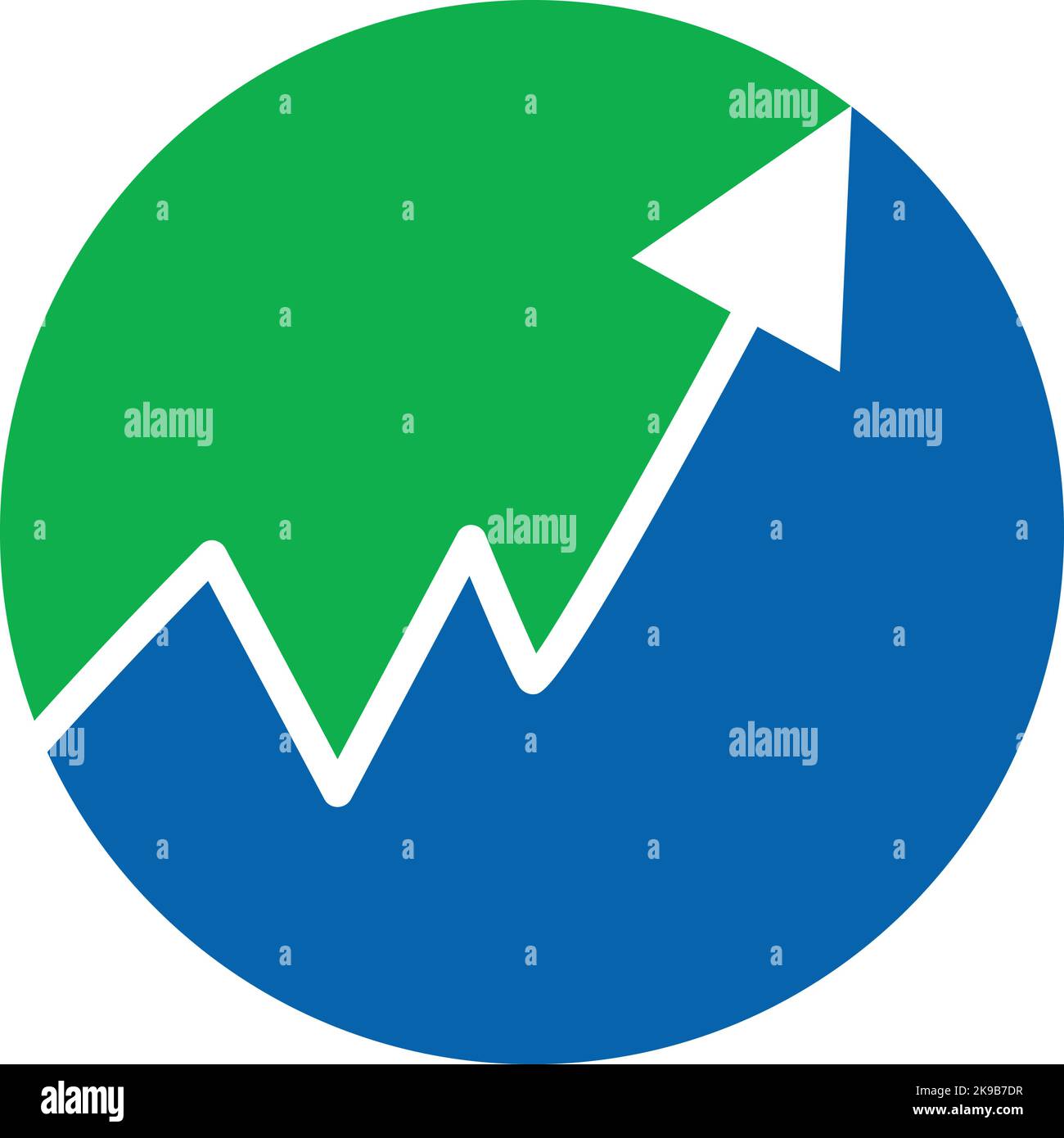 Financial growth round icon. Upward arrow chart Stock Vector Image ...