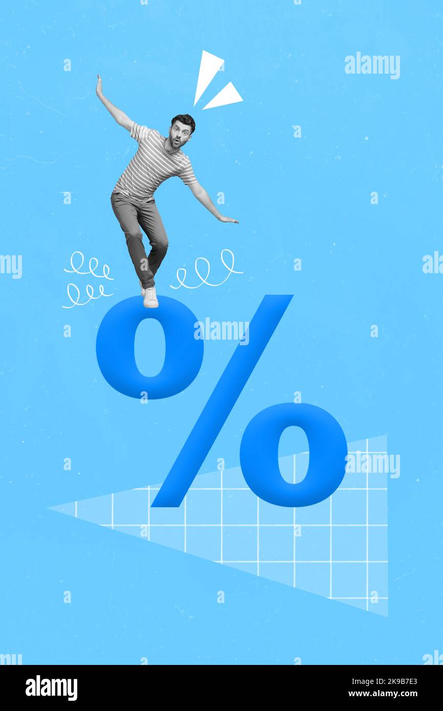 Creative abstract template graphics image of funky impressed guy ...