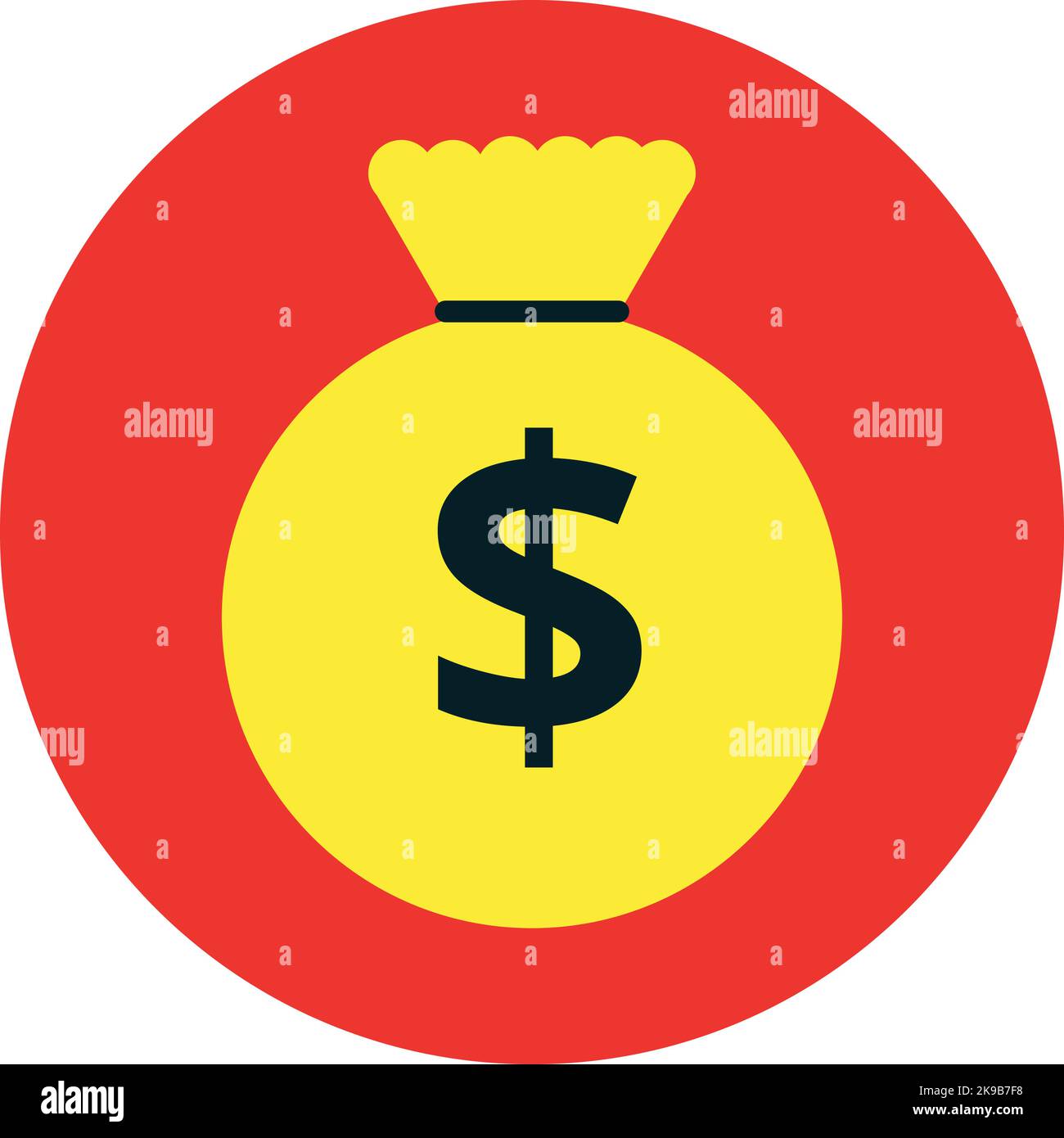 Moneybag icon. Round dollar money cash symbol Stock Vector Image & Art ...