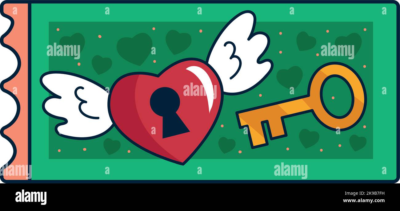 love coupon with heart flying Stock Vector Image & Art - Alamy