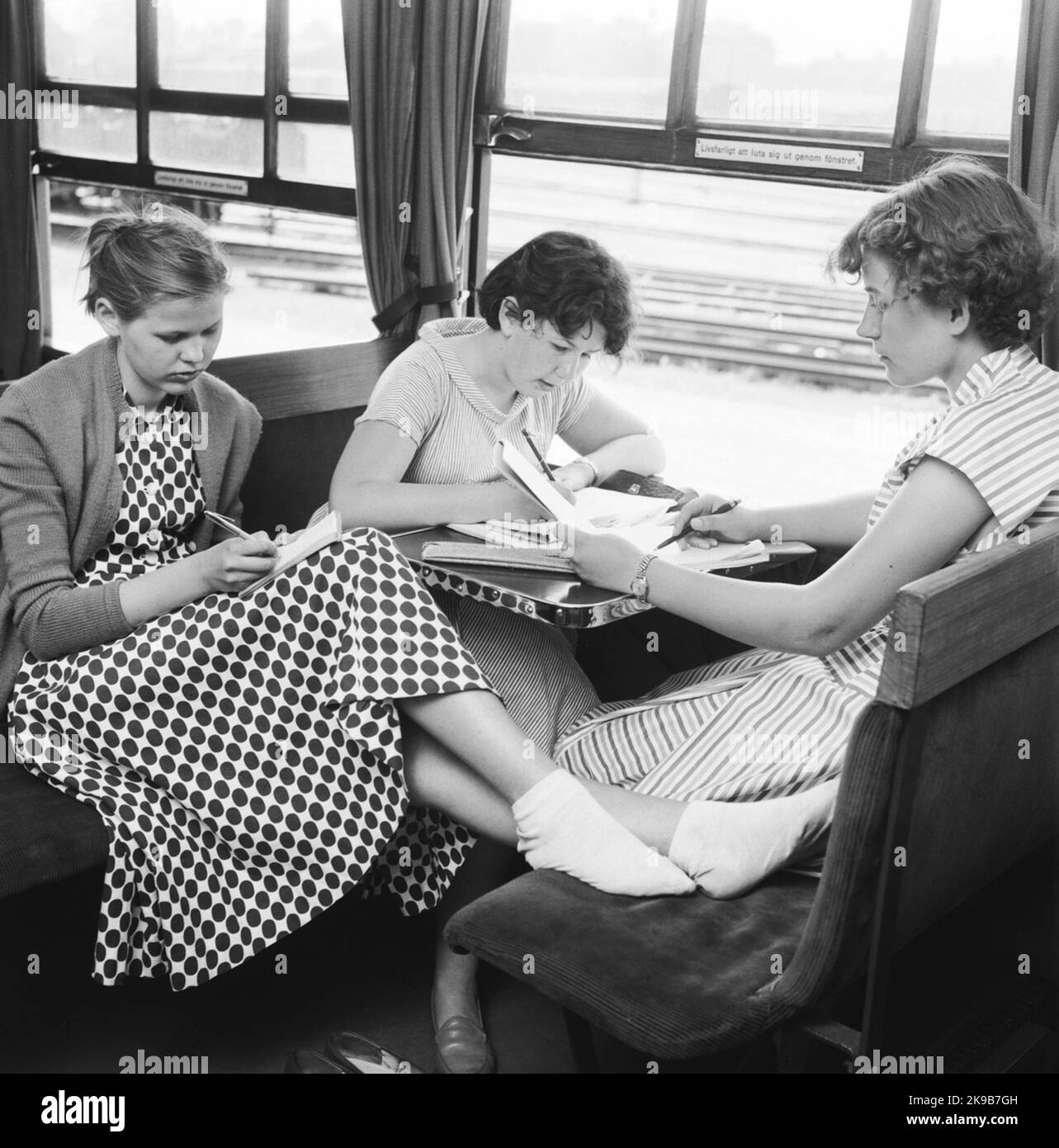 State Railways, SJ Train Home. School teaching in the companion car ...