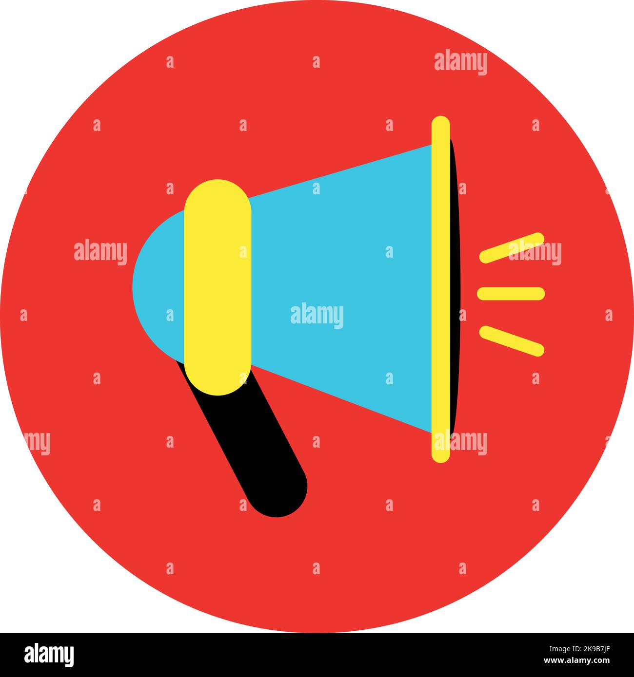 Megaphone color icon. Round loud speaker symbol Stock Vector Image ...