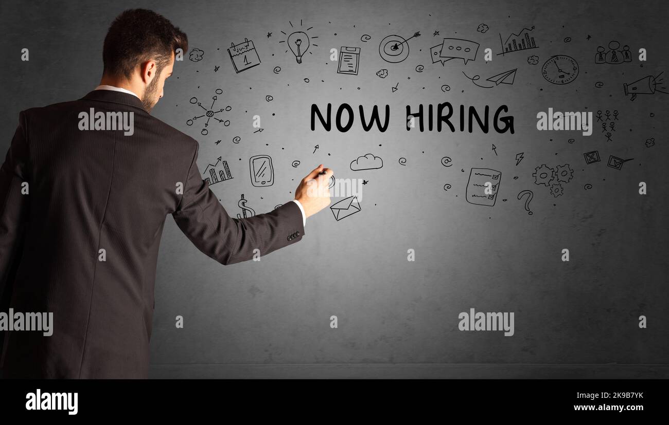 businessman drawing a creative idea sketch Stock Photo - Alamy