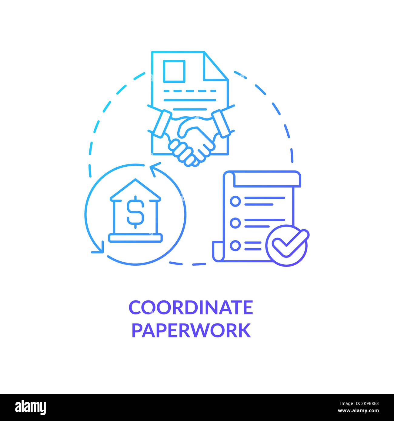 Coordinate paperwork blue gradient concept icon Stock Vector Image ...