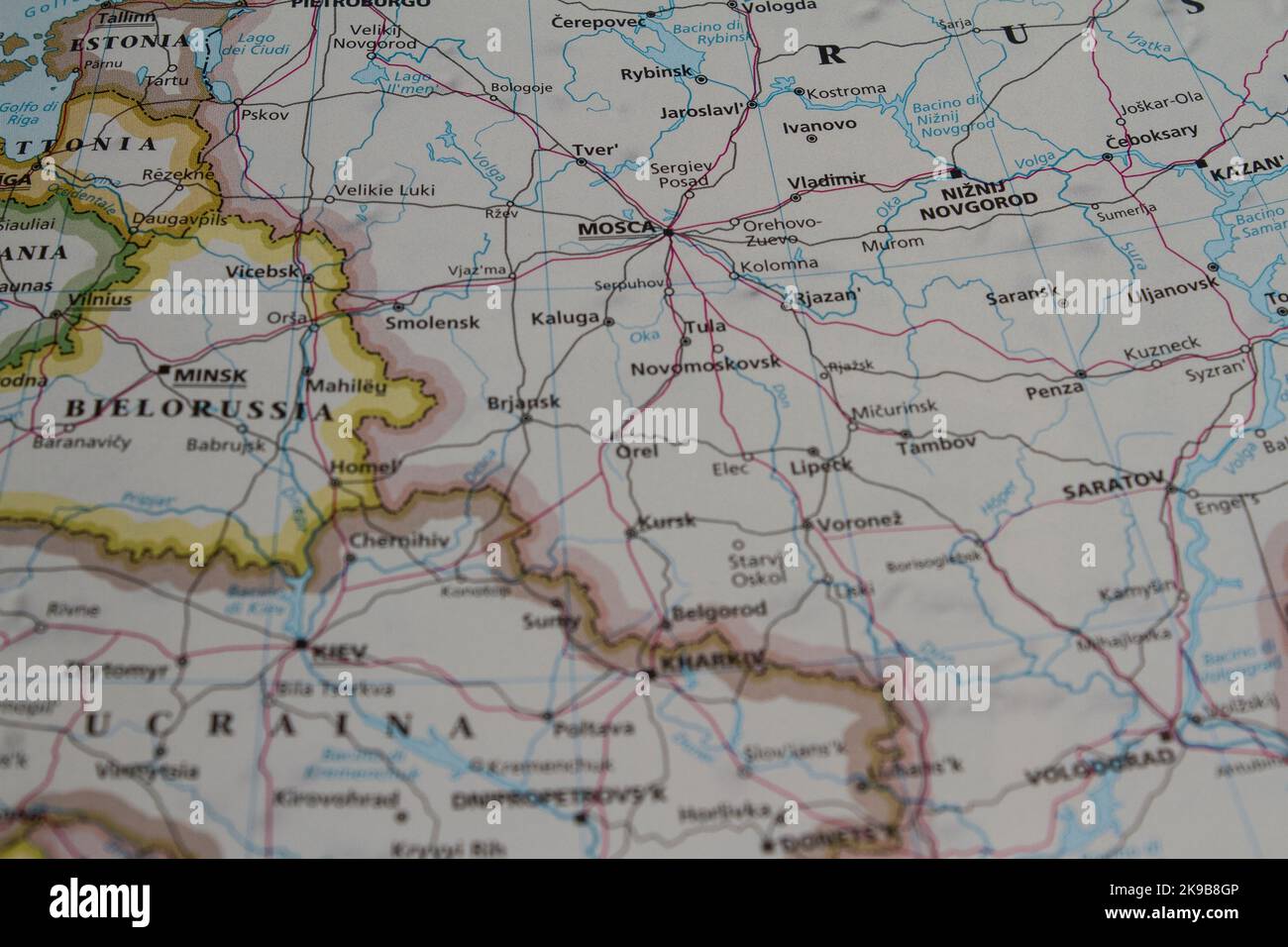 Map of Ukraine, Russia and Belarus (before 2014 and 2022 Stock Photo ...