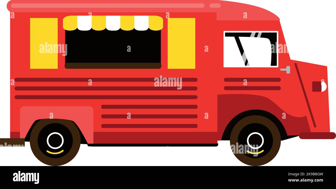 Red food truck icon. Street market open window Stock Vector Image & Art ...