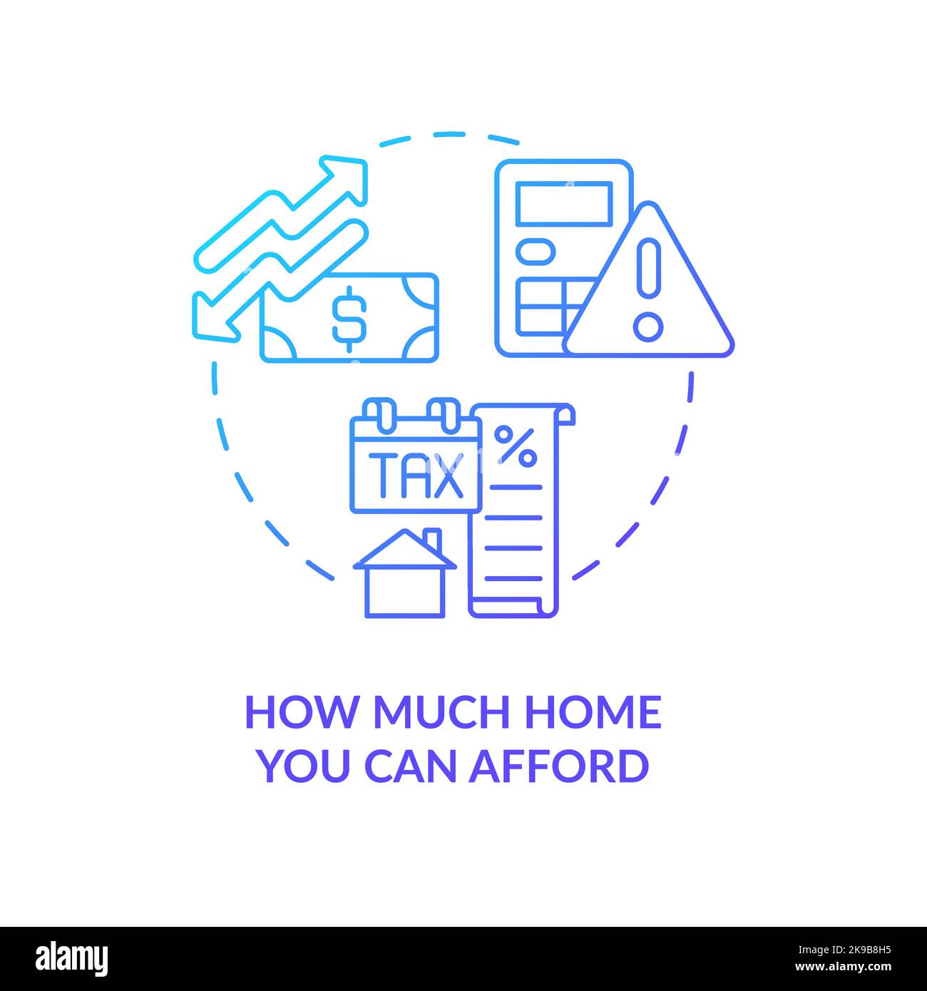 Home affordability blue gradient concept icon Stock Vector Image & Art ...