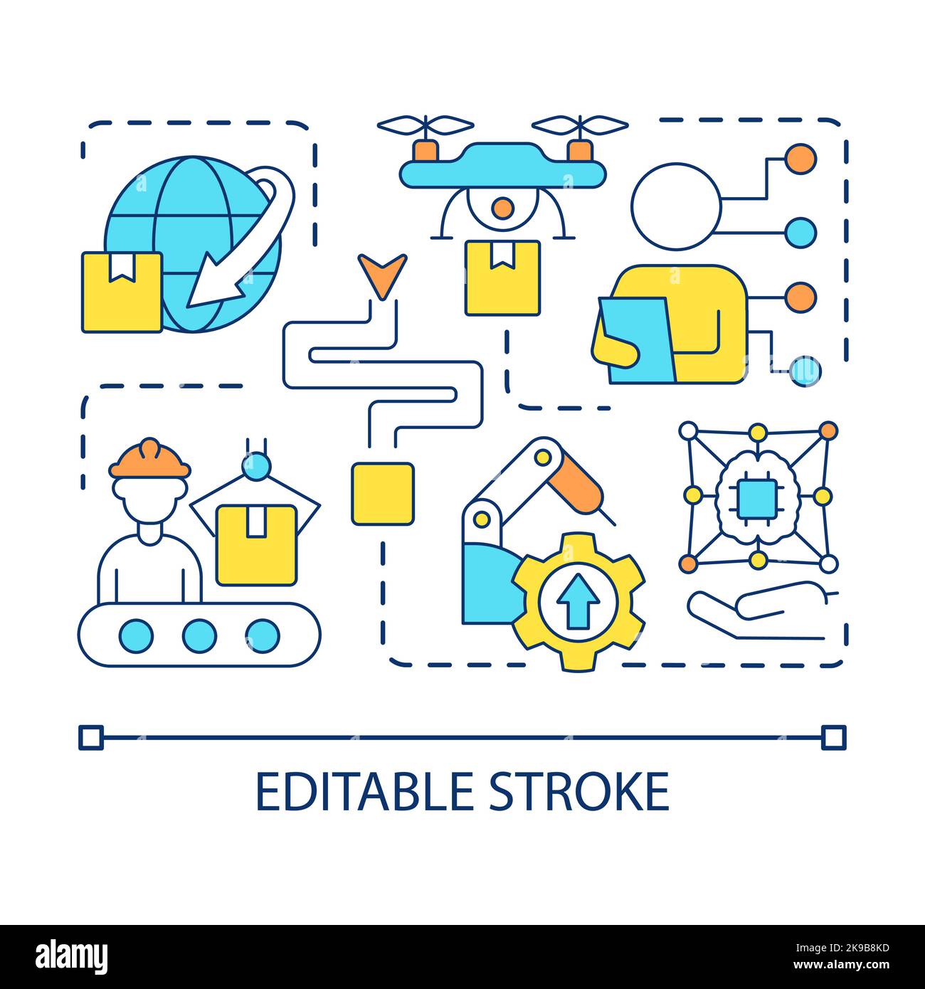 Improve manufacturing technology concept icon Stock Vector Image & Art ...