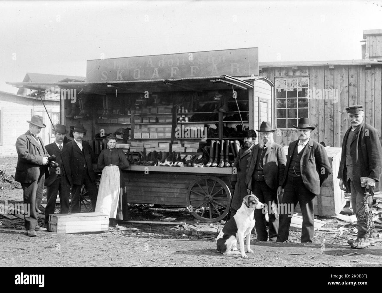 Luossavaara shoe store at the railway tip Stock Photo - Alamy