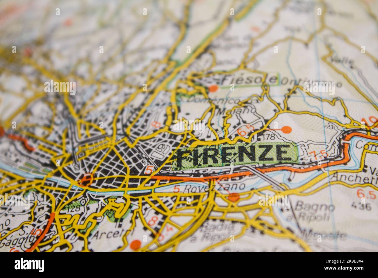 Map of Florence with the main streets, roads and communication routes ...