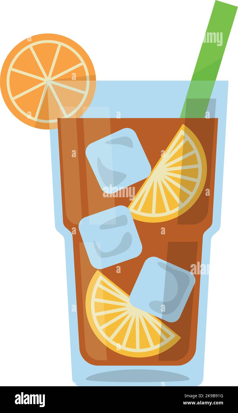 Cold drink glass. Ice tea. Summer refreshment Stock Vector Image & Art ...