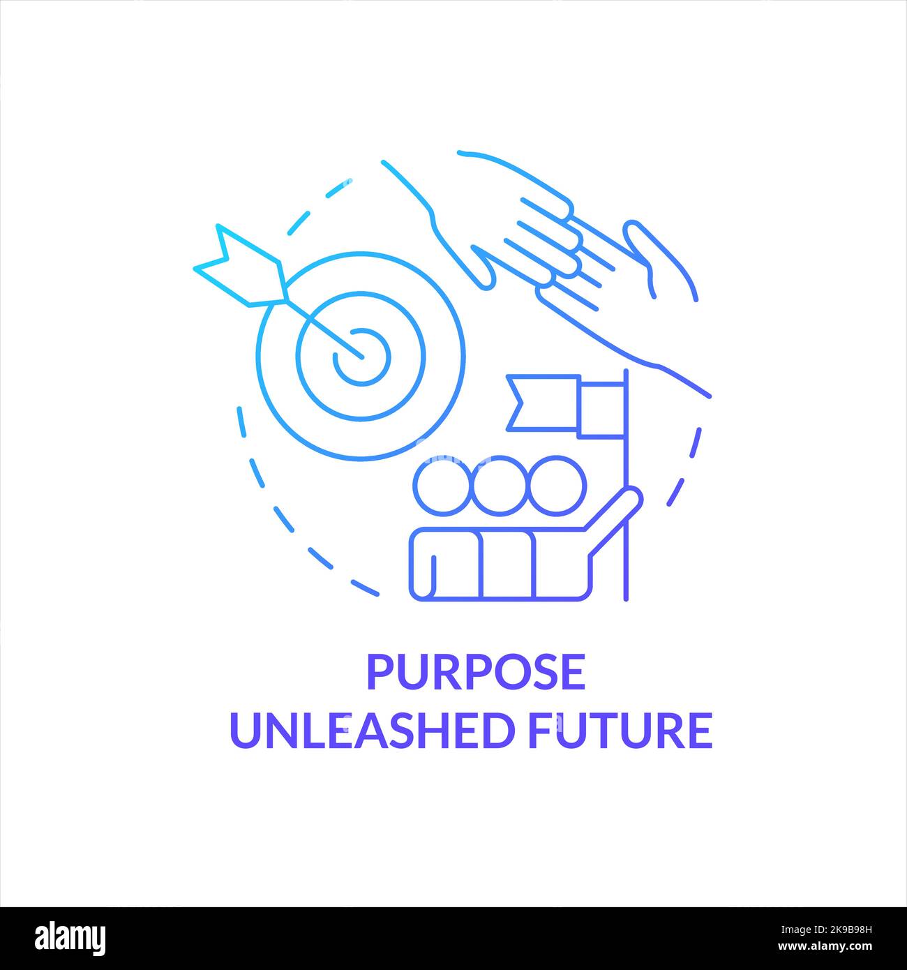 Purpose unleashed future blue gradient concept icon Stock Vector Image ...