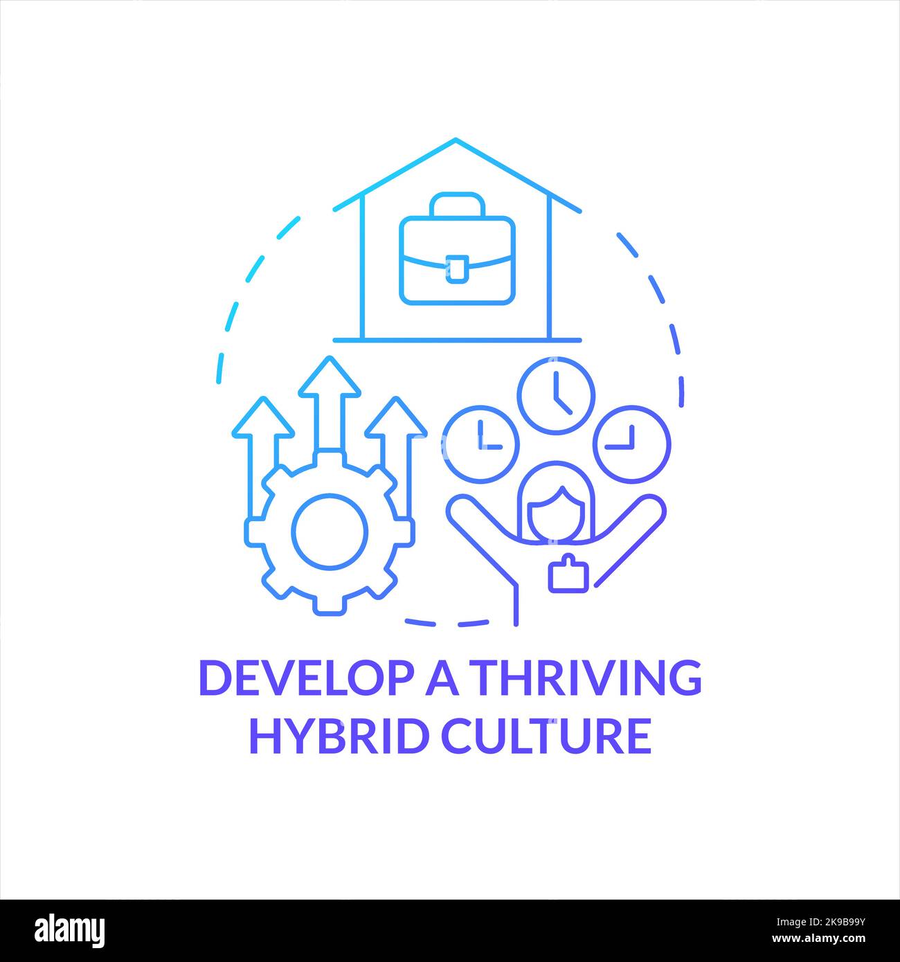 Develop thriving workplace culture blue gradient concept icon Stock ...