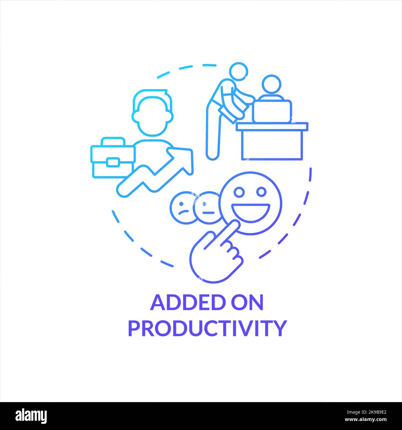 Increase workers productivity blue gradient concept icon Stock Vector ...