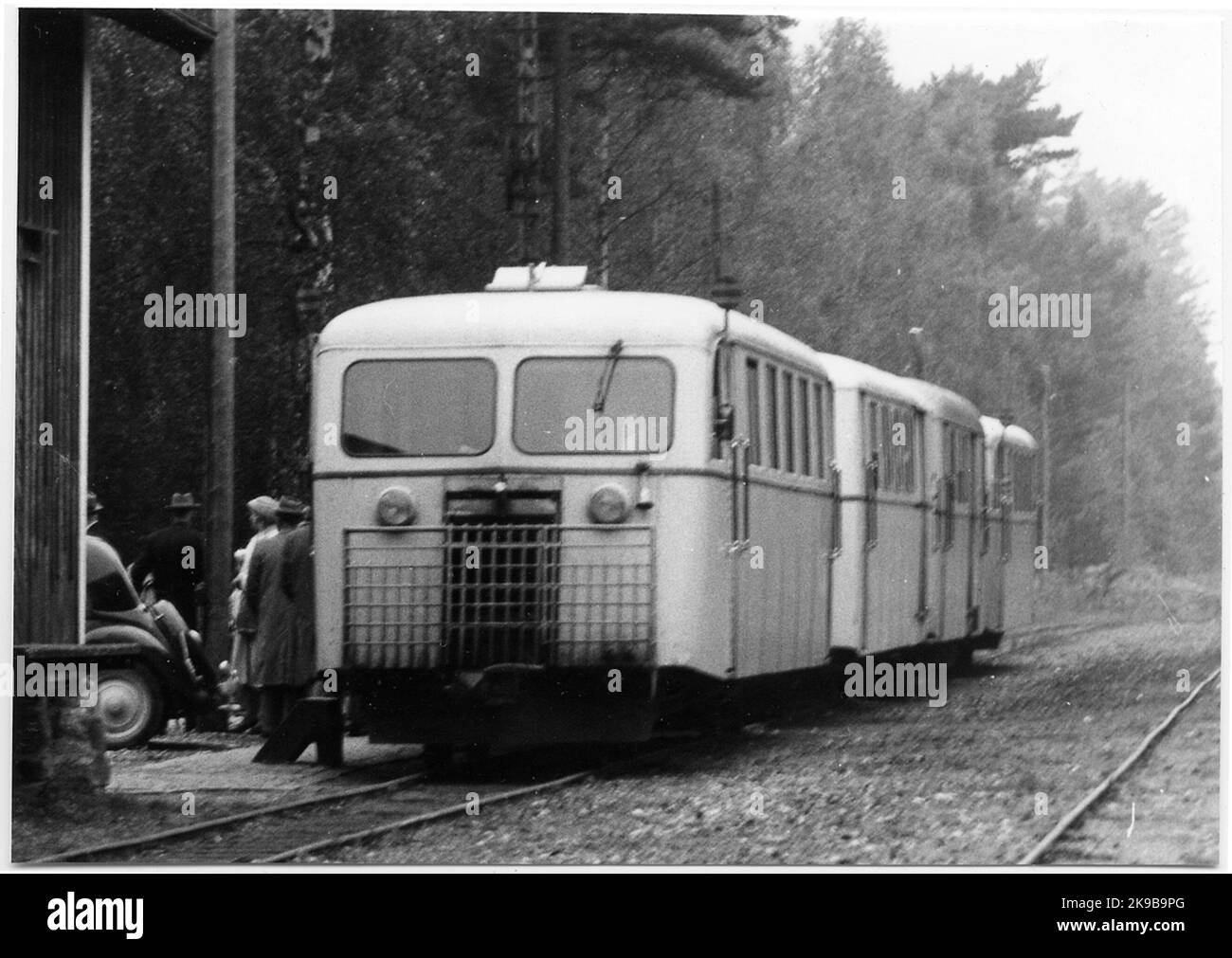 Rail bus train at Böda station Stock Photo - Alamy