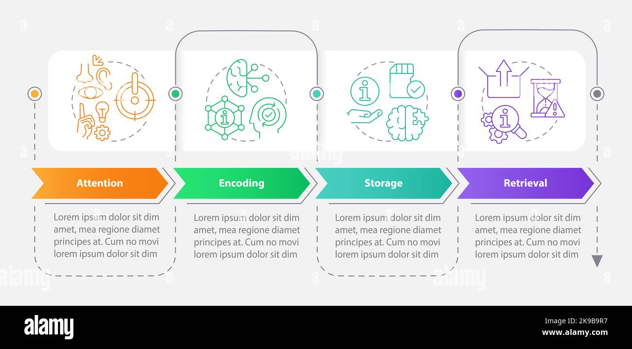 Memorizing information process rectangle infographic template Stock ... Memorizing information process rectangle infographic template Stock ...
