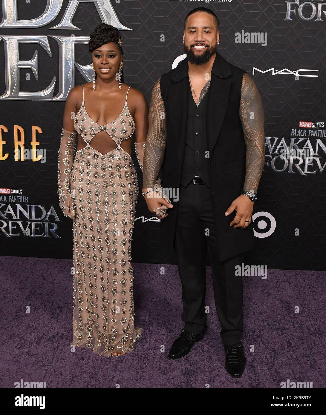 (L-R) Trinity Fatu and Jonathan Fatu at the Marvel Studios’ BLACK ...